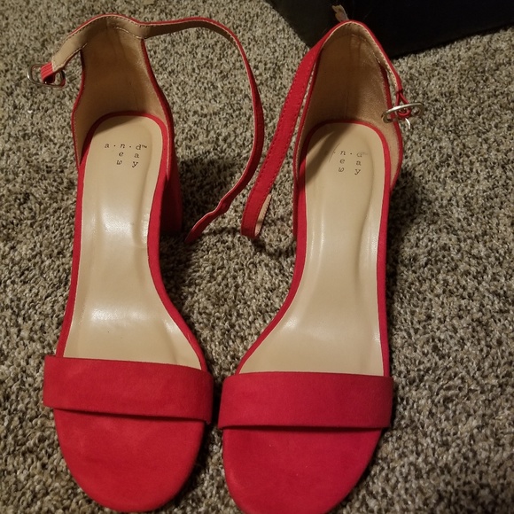 Shoes | Womens Red Suede Heels | Poshmark
